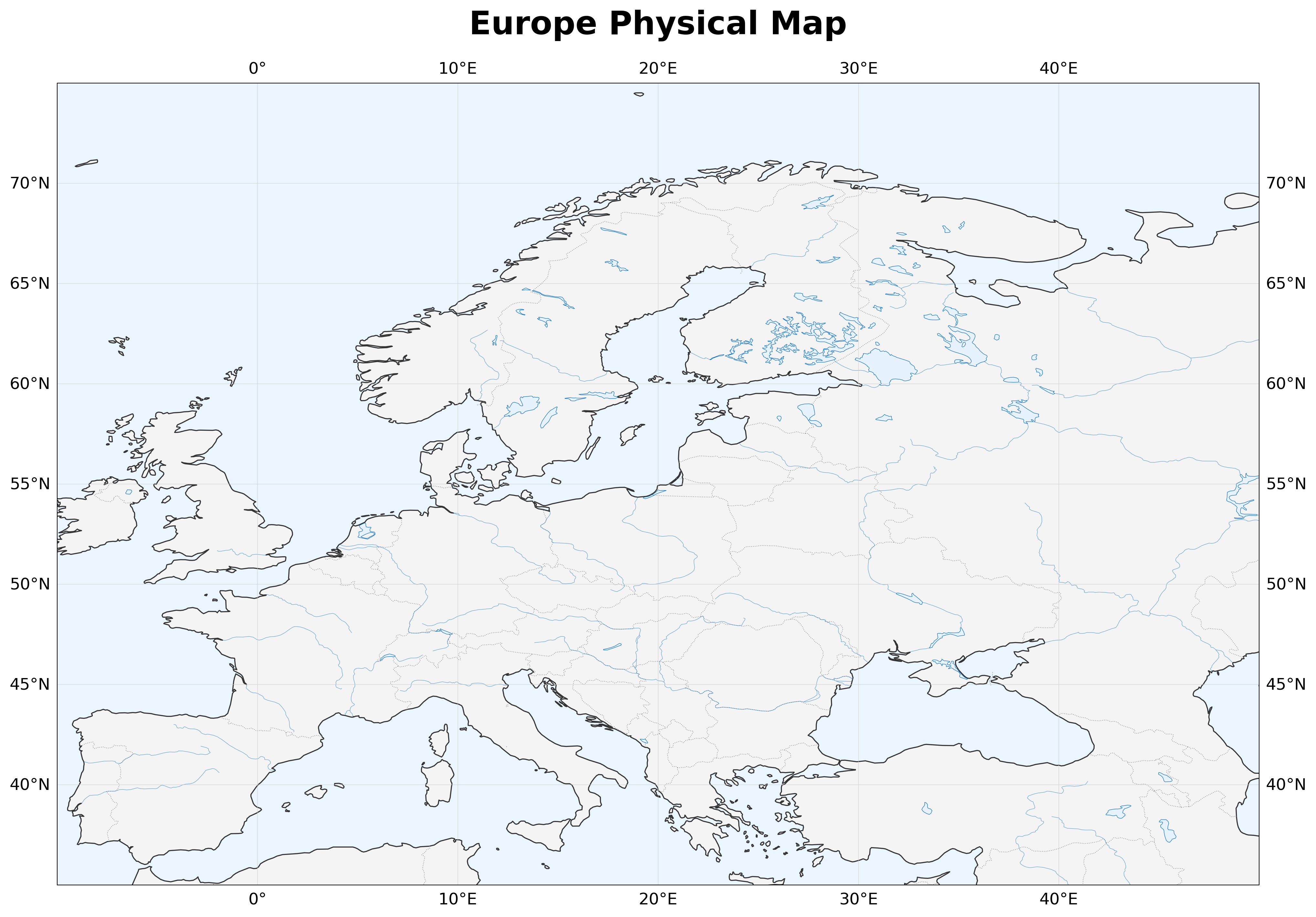 Europe Physical Map - Free Download | Physical Maps World | Physical Map