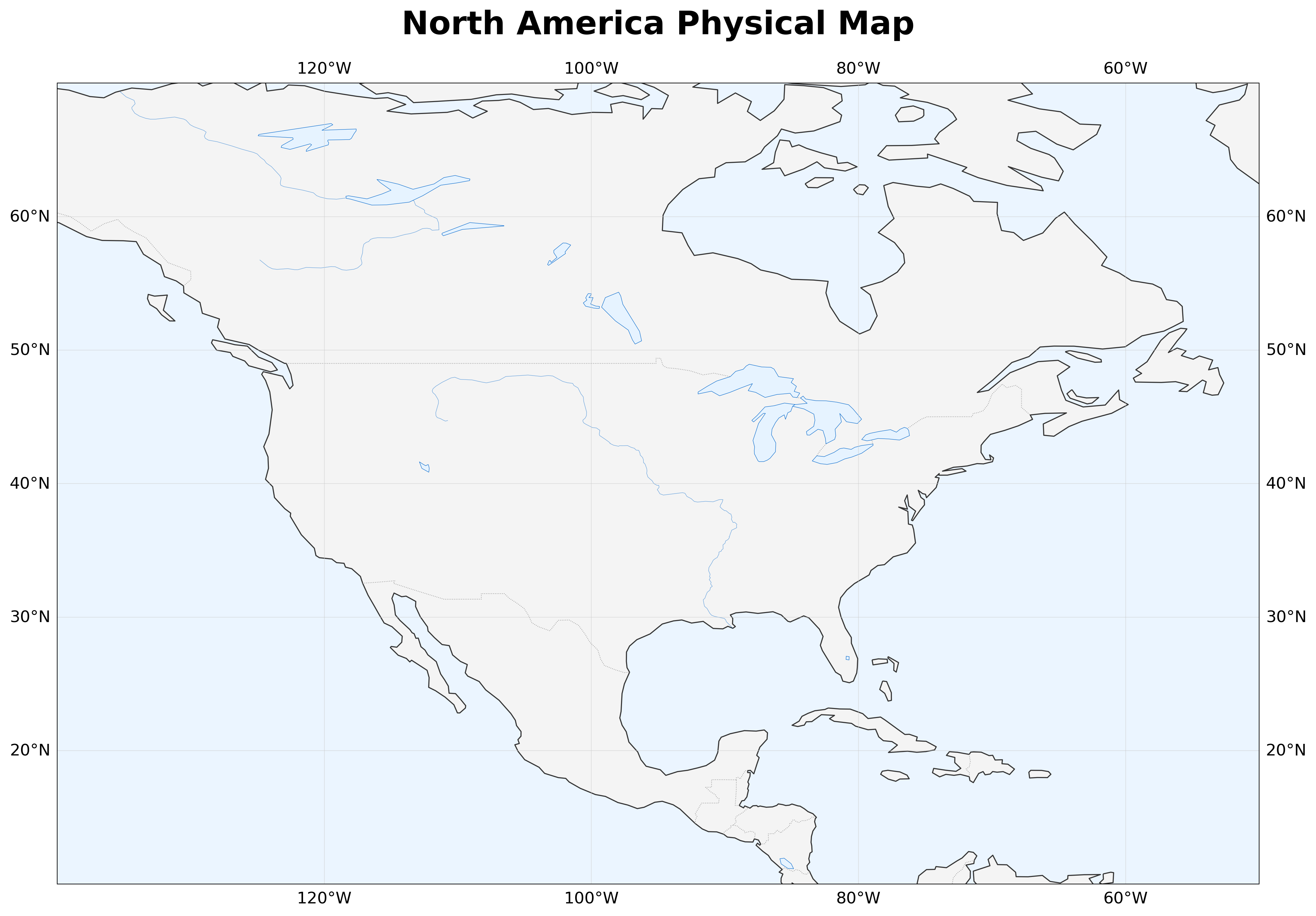 North America Physical Map - Free Download | Physical Maps World ...
